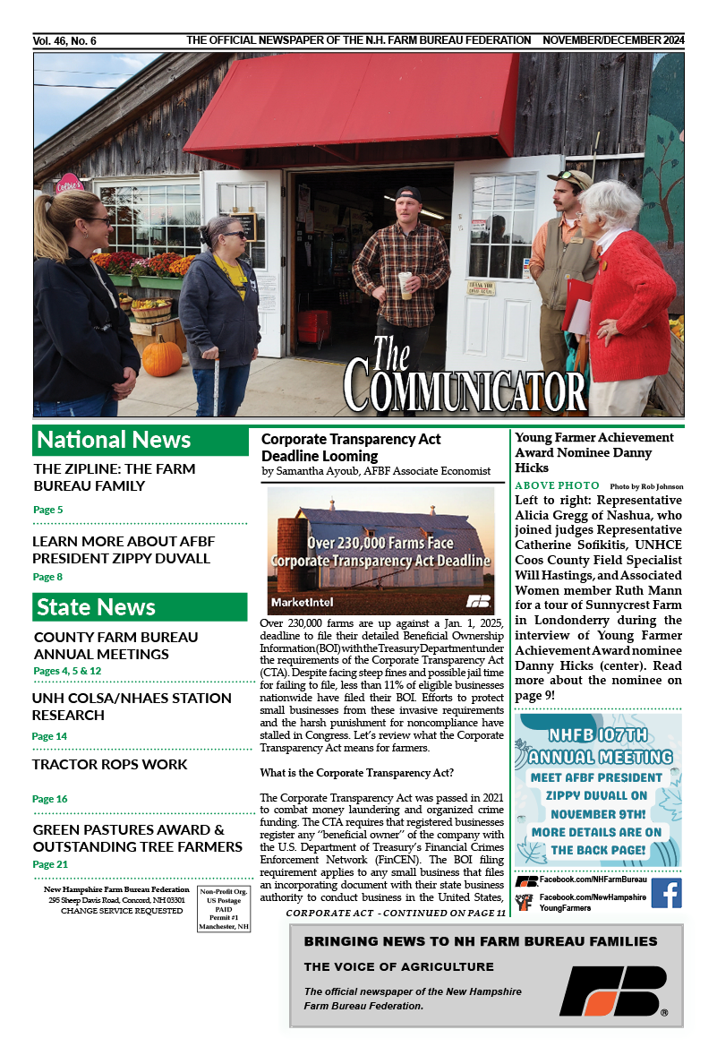 2024 Communicator Ad Rates | New Hampshire Farm Bureau Federation